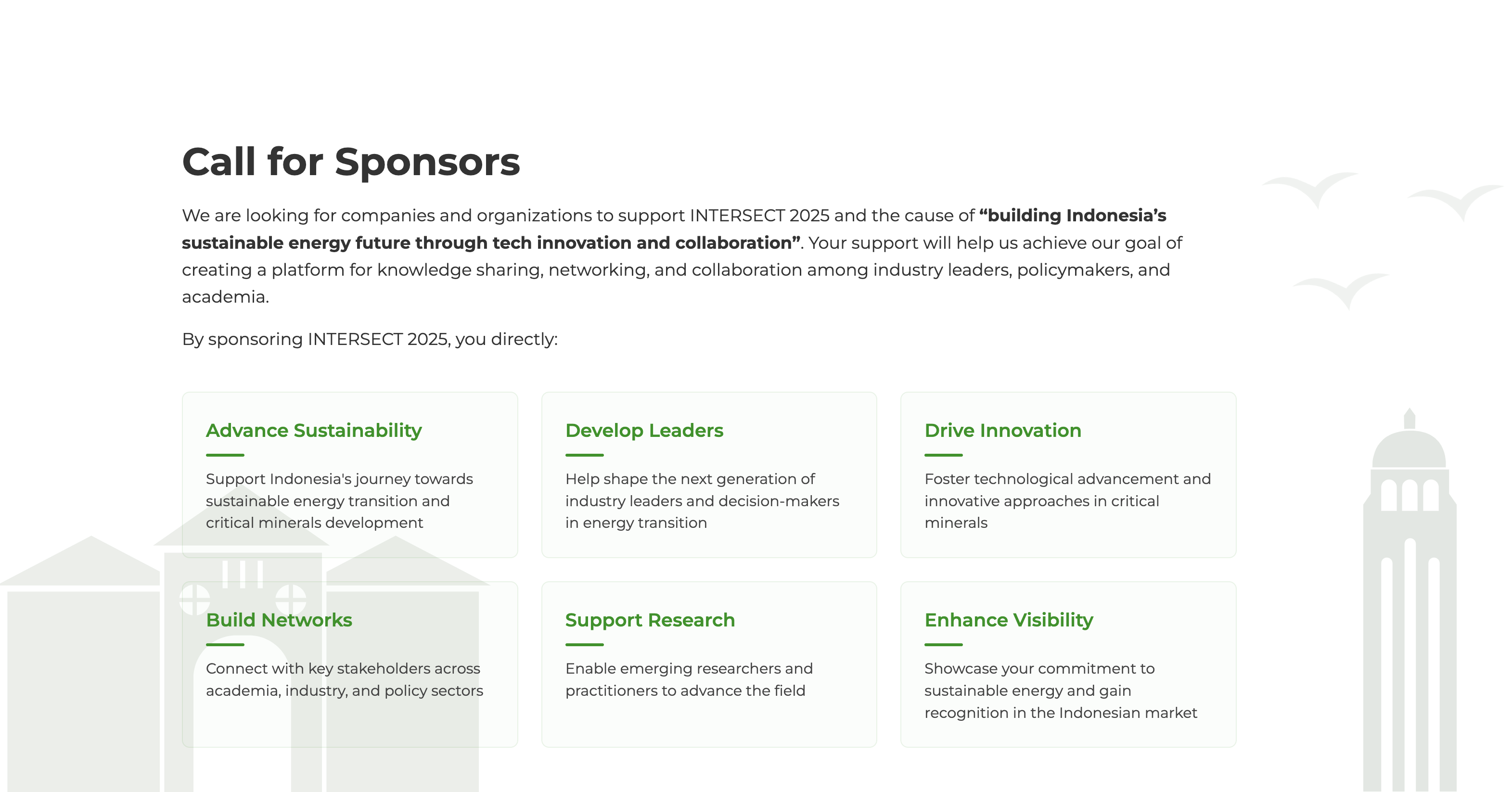 Call for Sponsors | Support INTERSECT 2025 and be part of Indonesia's energy transition journey